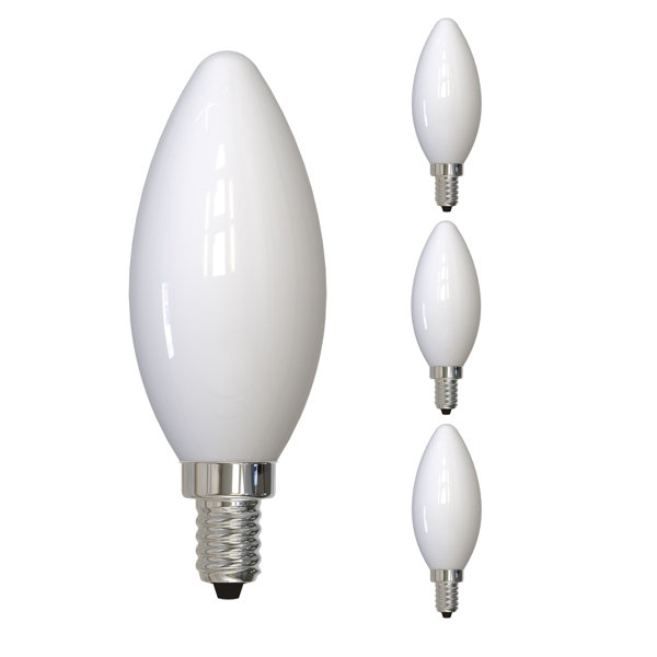 Bulbrite Industries LED Filament Pack of (4) 5 Watt Dimmable B11 Light Bulb with Candelabra (E12 ...
